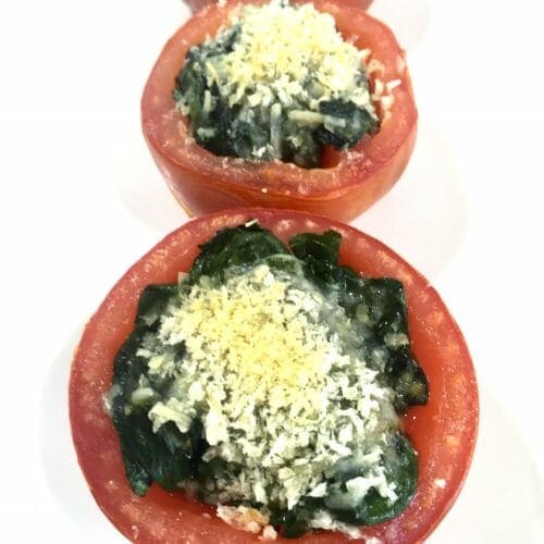 Roasted Tomatoes With Spinach And Parmesan